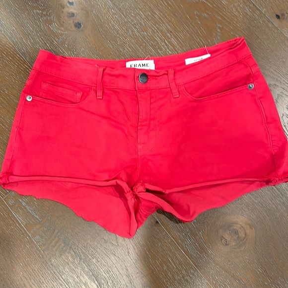 Frame Denim | Shorts | Frame Red Denim Shorts Super Cute Sexy | Poshmark